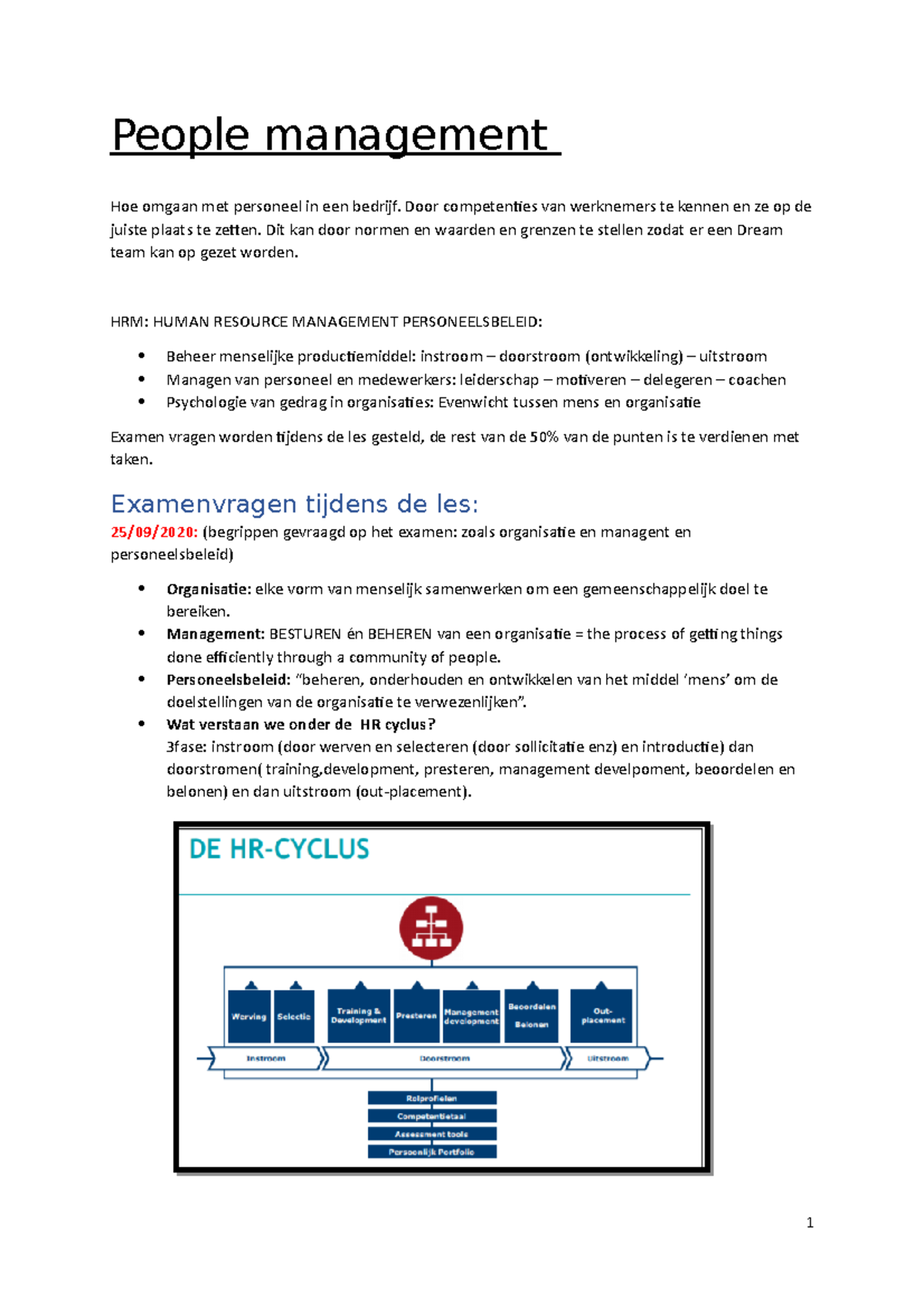 People managment samenvatting - People management Hoe omgaan met ...