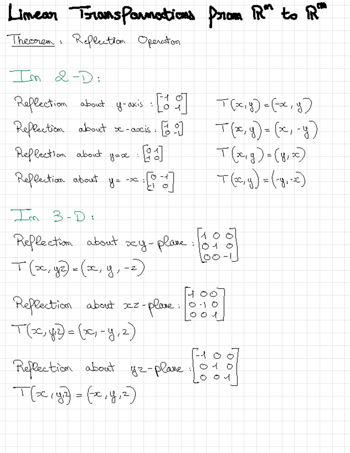 Math 204 Linear Transformations - Linear Transformations from Pinto IRM ...