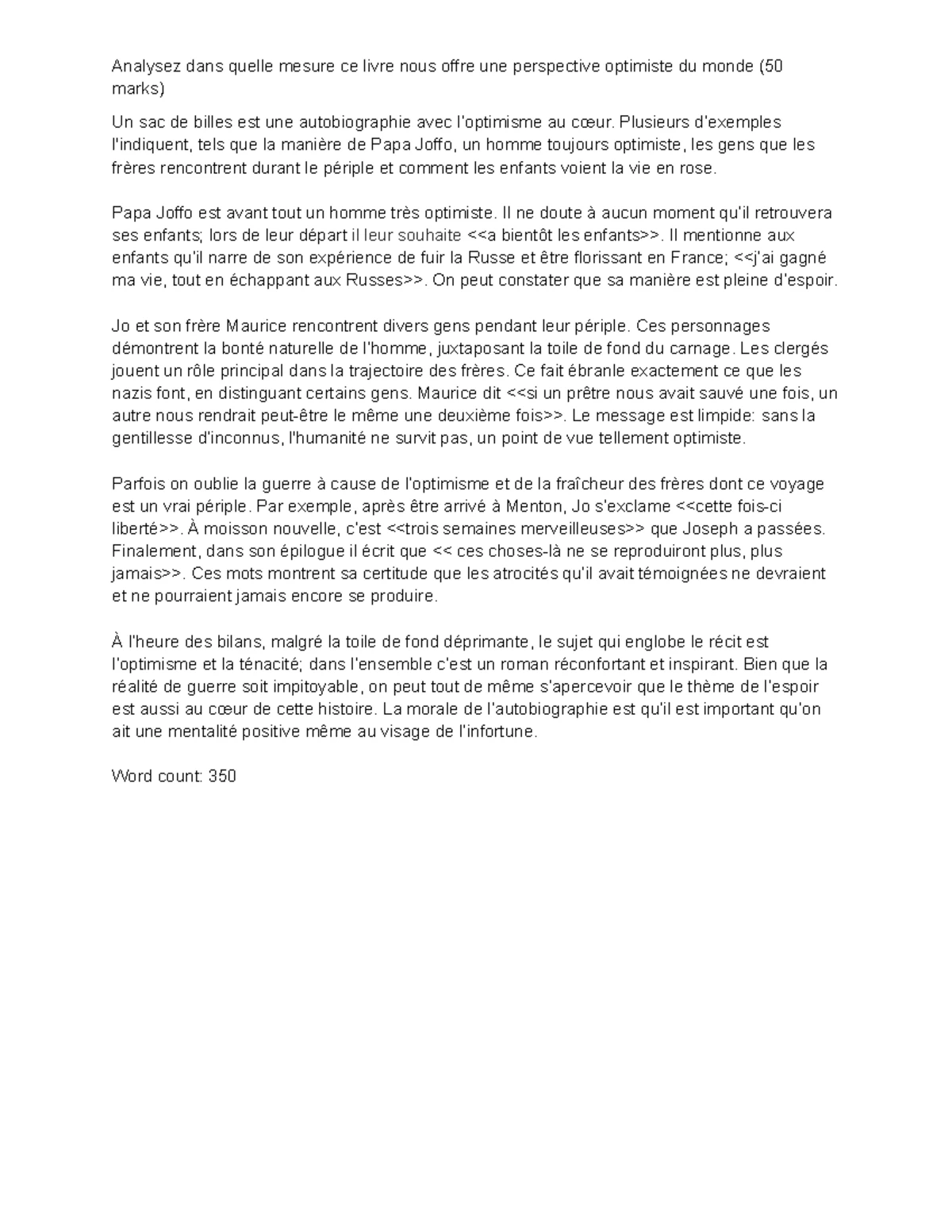 La Haine practice essay - Paper 2, 2020 Bien que les journalistes ...