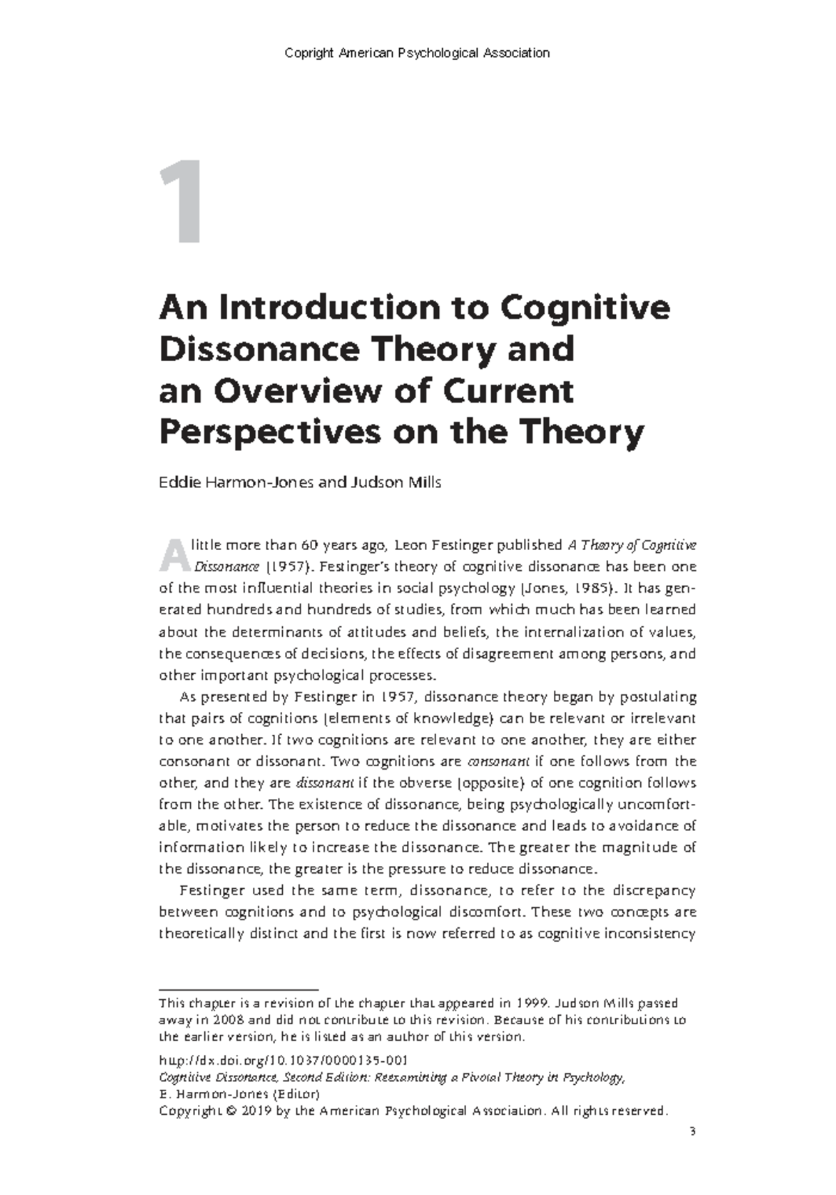 Cognitive Dissonance Theory: An Overview and Current Perspectives - Studocu