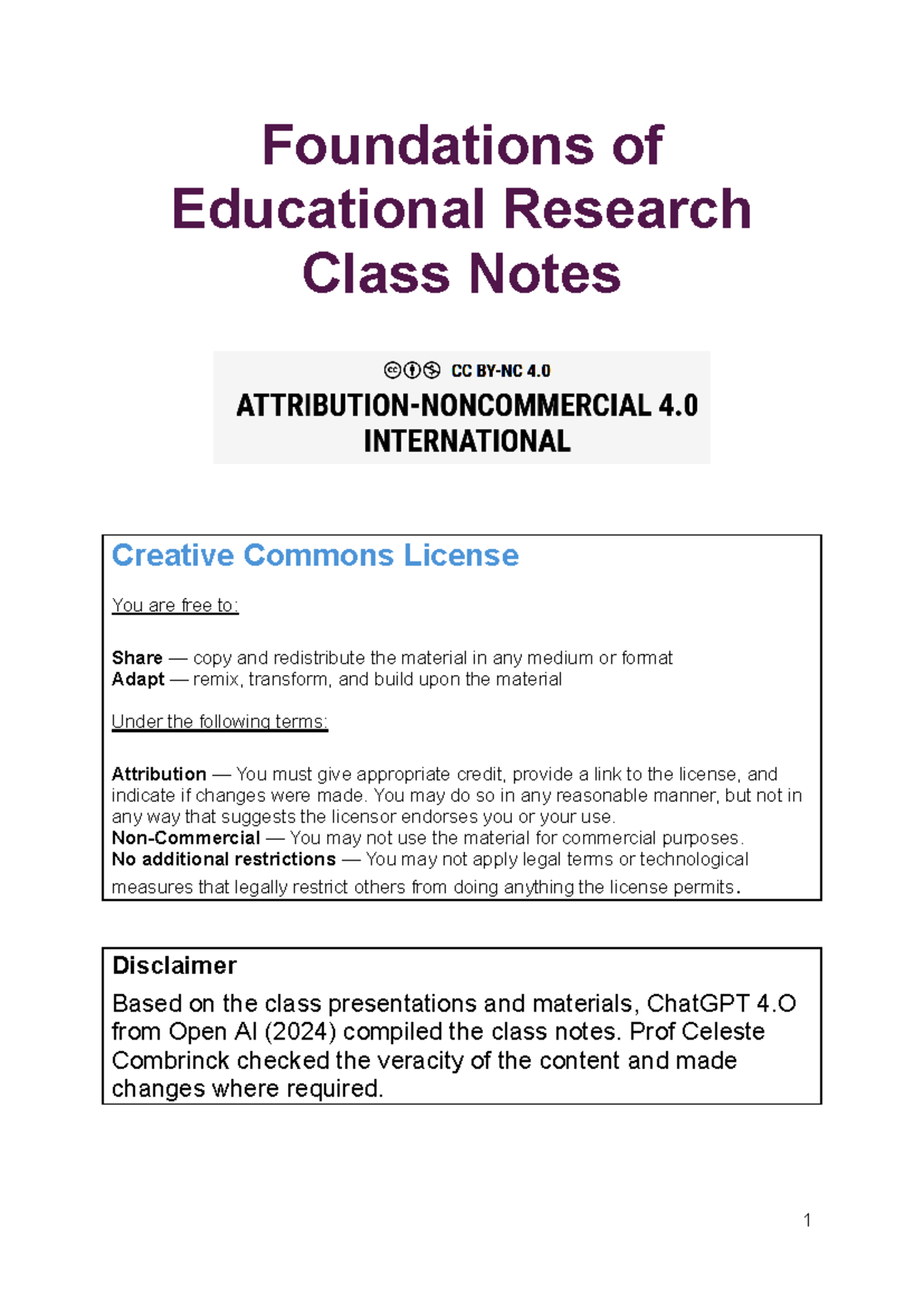 NMQ745 Foundations of Educational Research: Class Notes Summary - Studocu