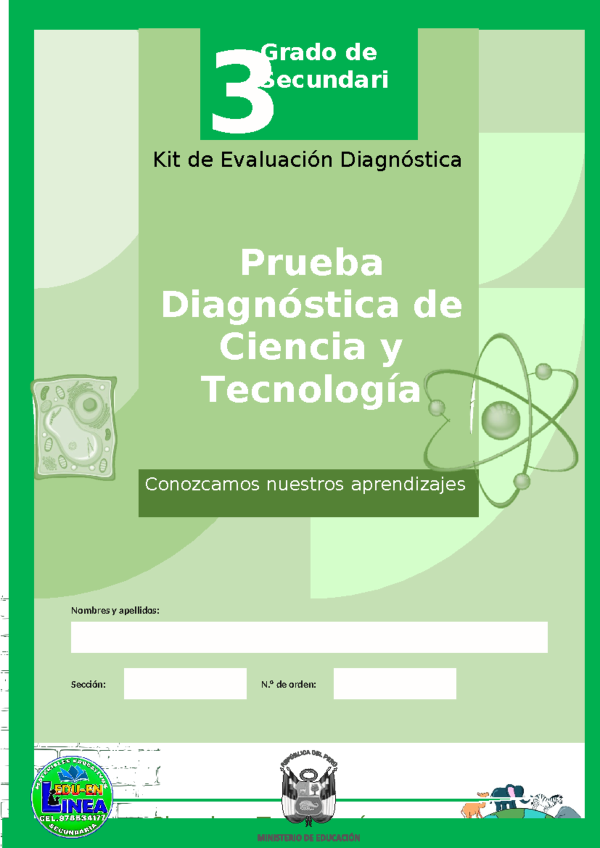 Prueba Diagnóstica de Ciencia y Tecnología - 3° Secundaria 2024 - Studocu