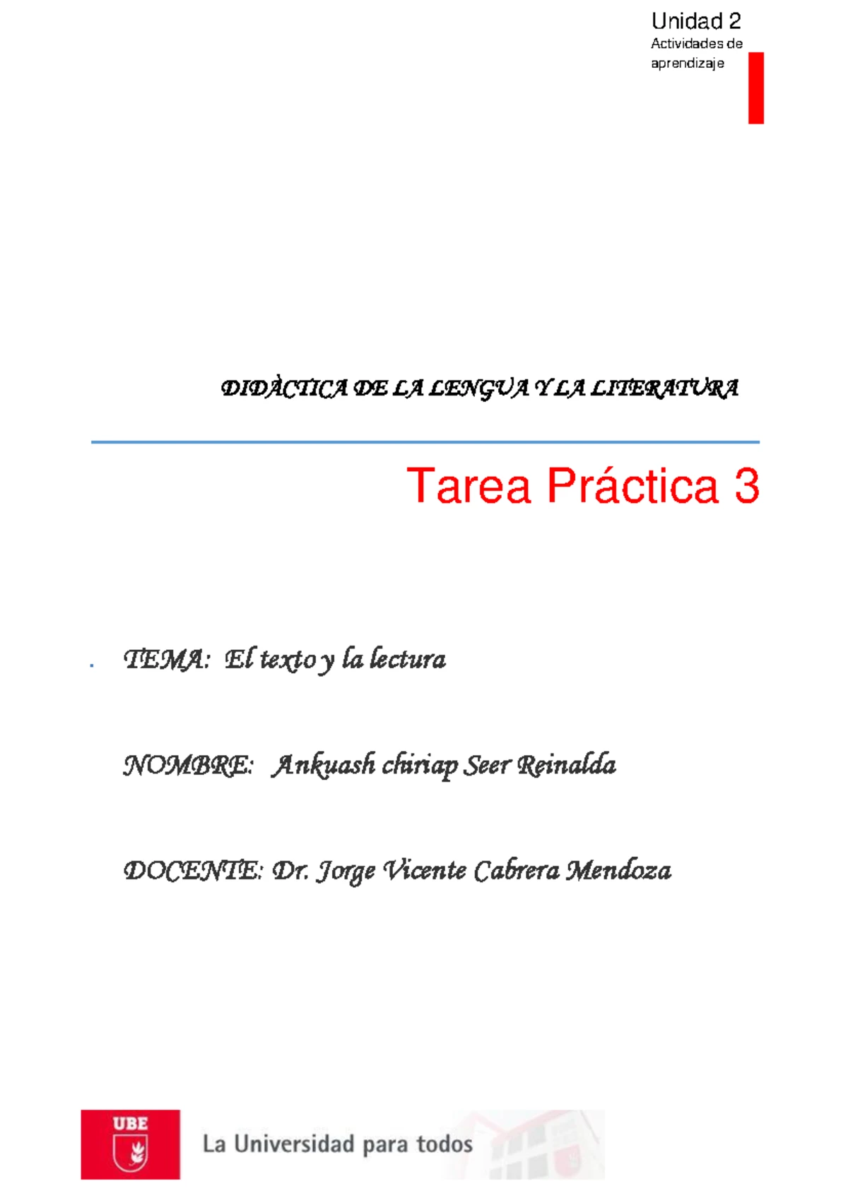 Técnicas e Instrumentos de Evaluación - Tarea Práctica 3 - Studocu