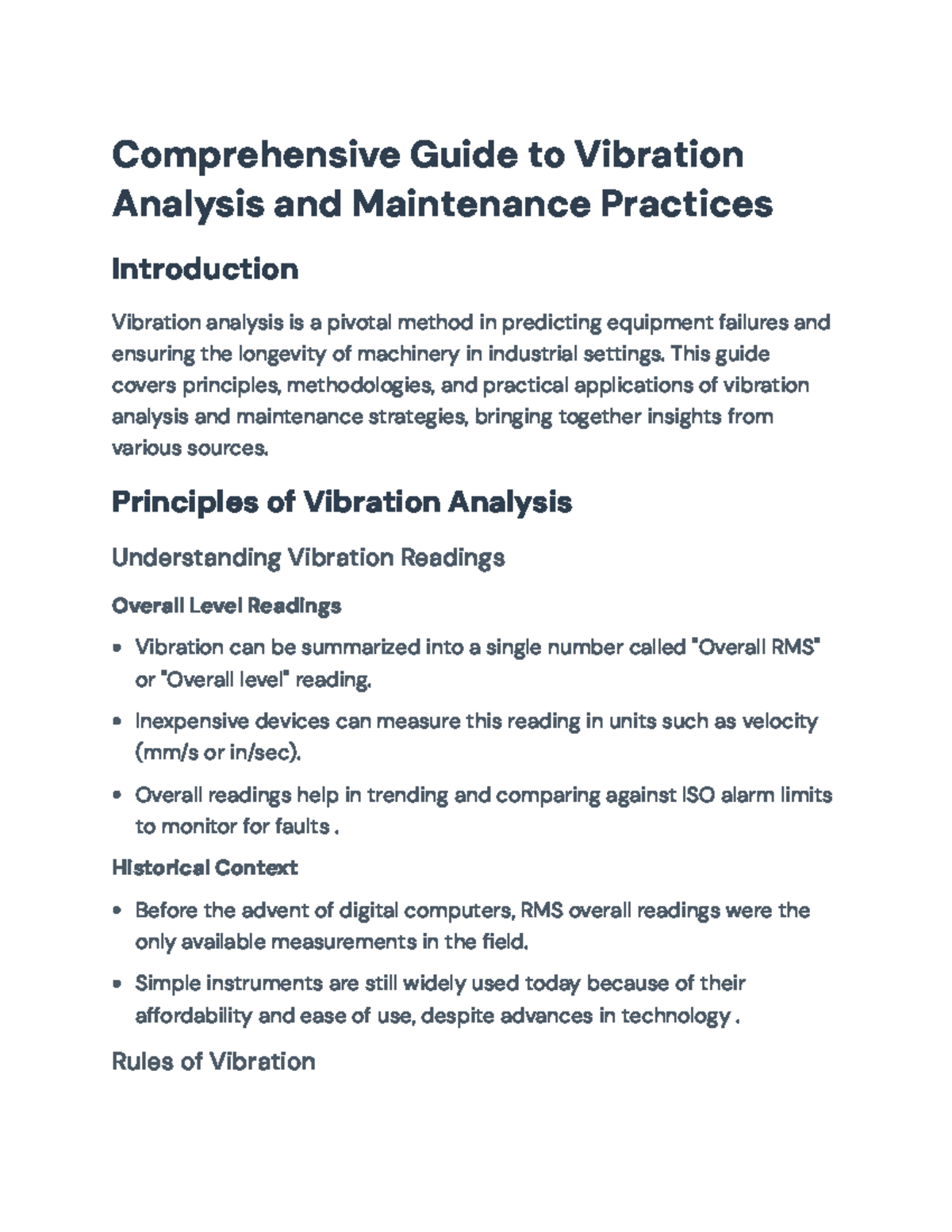 Comprehensive Guide to Vibration Analysis & Maintenance (ENG 101) - Studocu