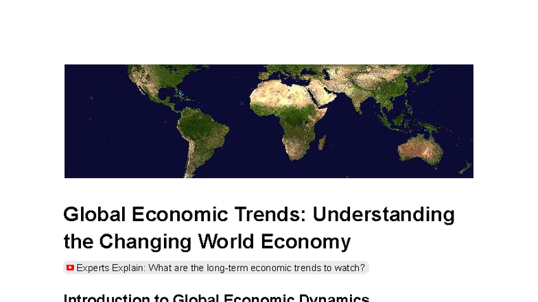 Global Economic Trends (ECO 101): Key Insights & Future Projections ...