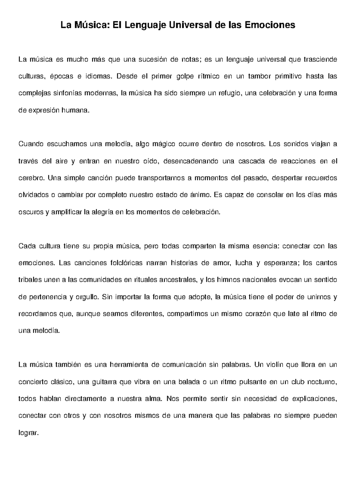 La Musica El Lenguaje Universal - Desde el primer golpe rítmico en un ...