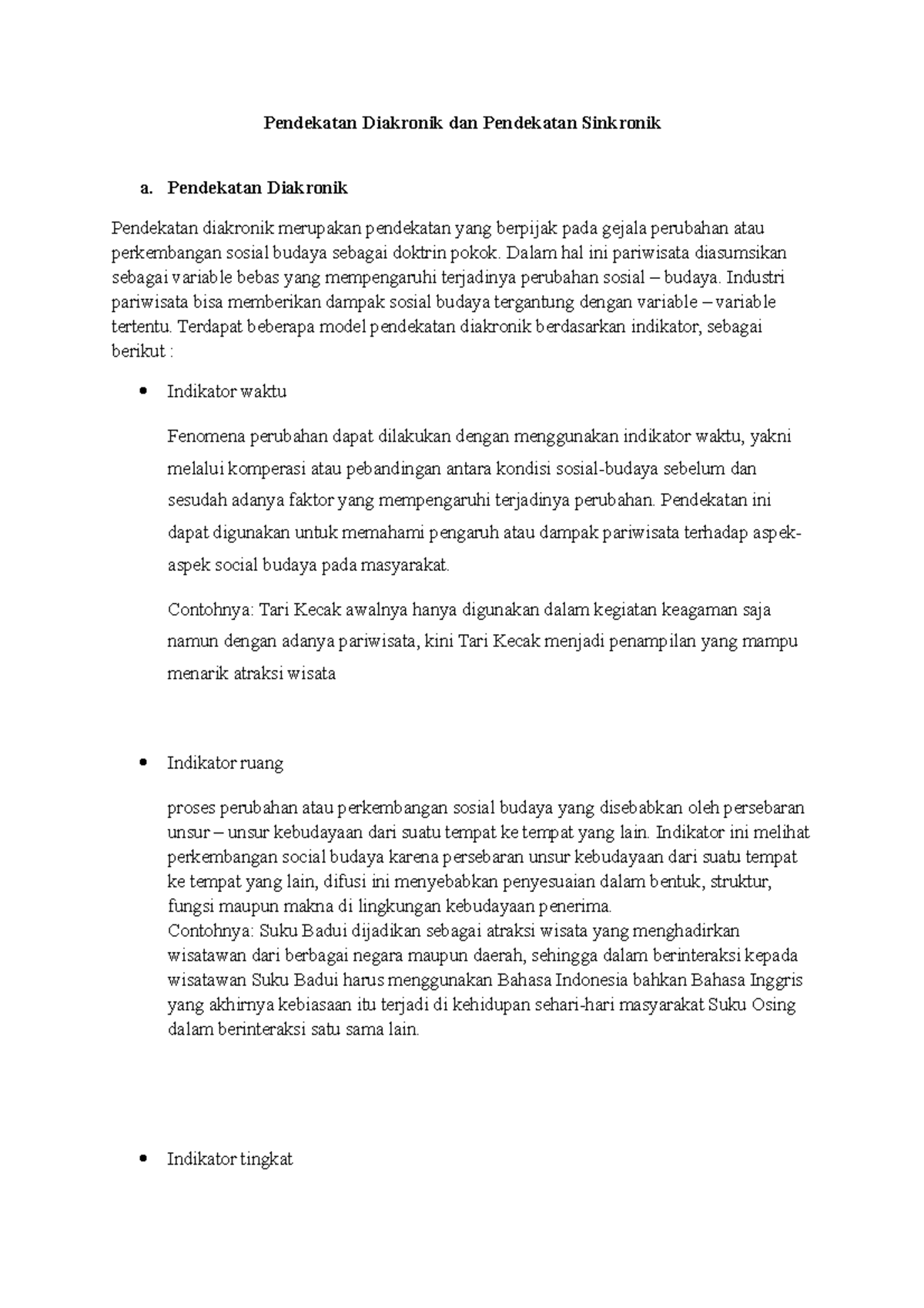 Pendekatan Diakronik dan Sinkronik dalam Analisis Budaya Pariwisata ...