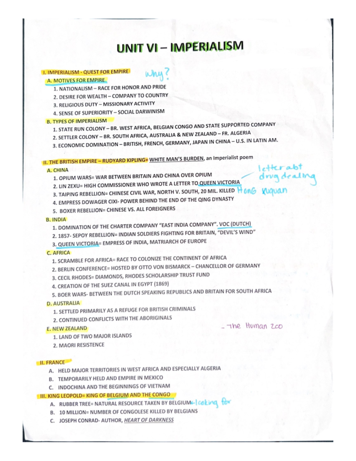 APWH- Unit VI - Focuses on Unit 6 of World History and revolves around ...