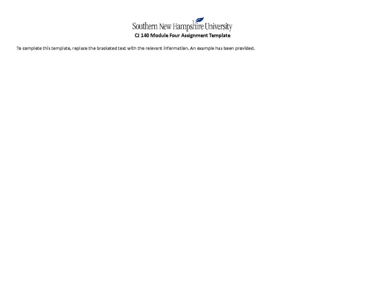 CJ 140 Module Four Communication Assignment Template and Guidelines ...