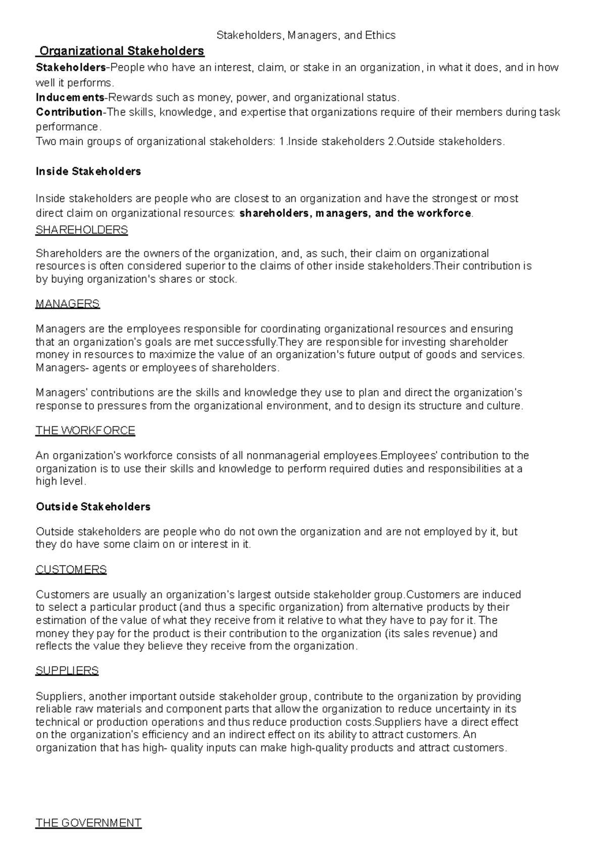 Chapter 2: Summary of Organizational Structure - IB Insights - Studeersnel