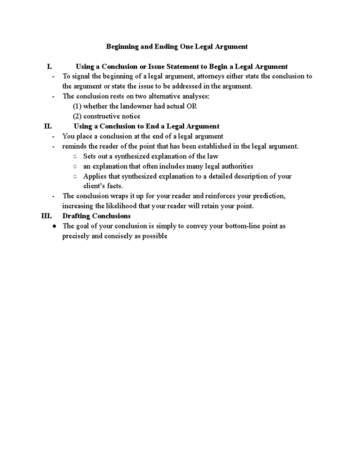 Legal Analysis and Writing: Structuring Legal Arguments - Studocu