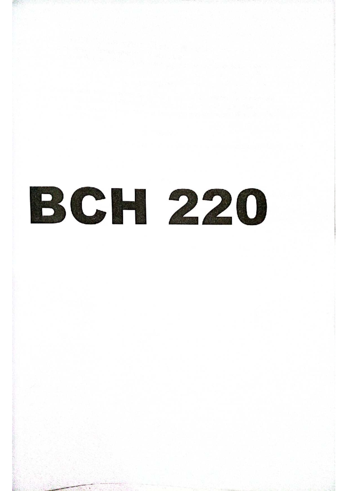 BCH 220.2: Past Exam Questions on Introductory Biochemistry - Studocu