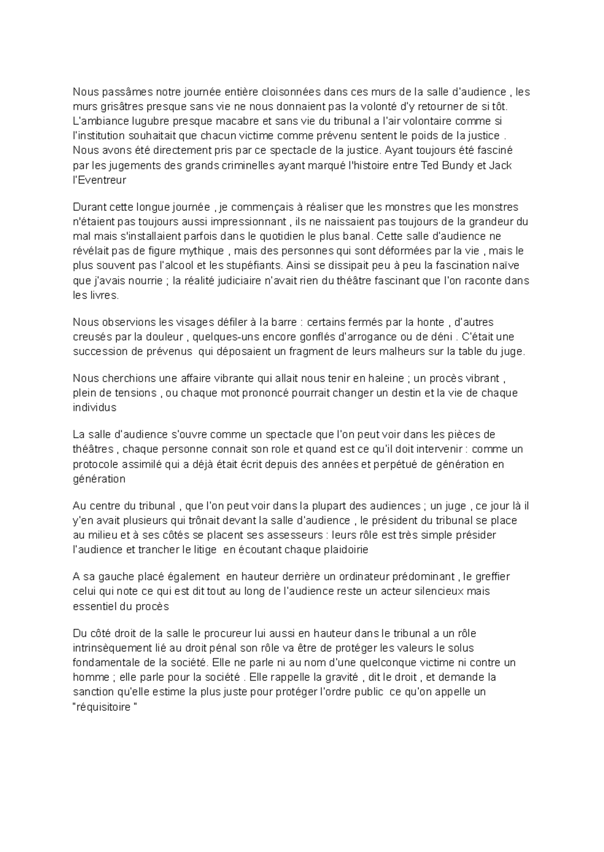 Étude de cas : Procès pénal et enjeux de la justice (Tj) - Studocu