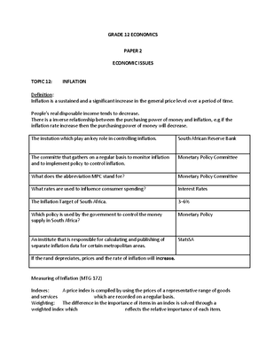 Grade 12 Economics Paper 1 JUST IN TIME Learner Revision Document Final ...
