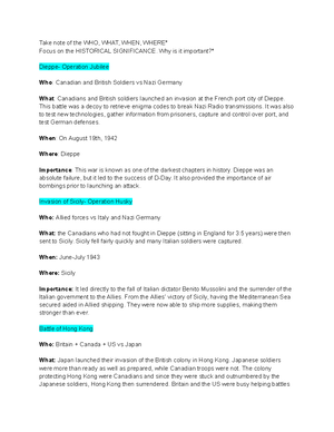 Canadian History - Grade: 10 - High School - Canada - Studocu