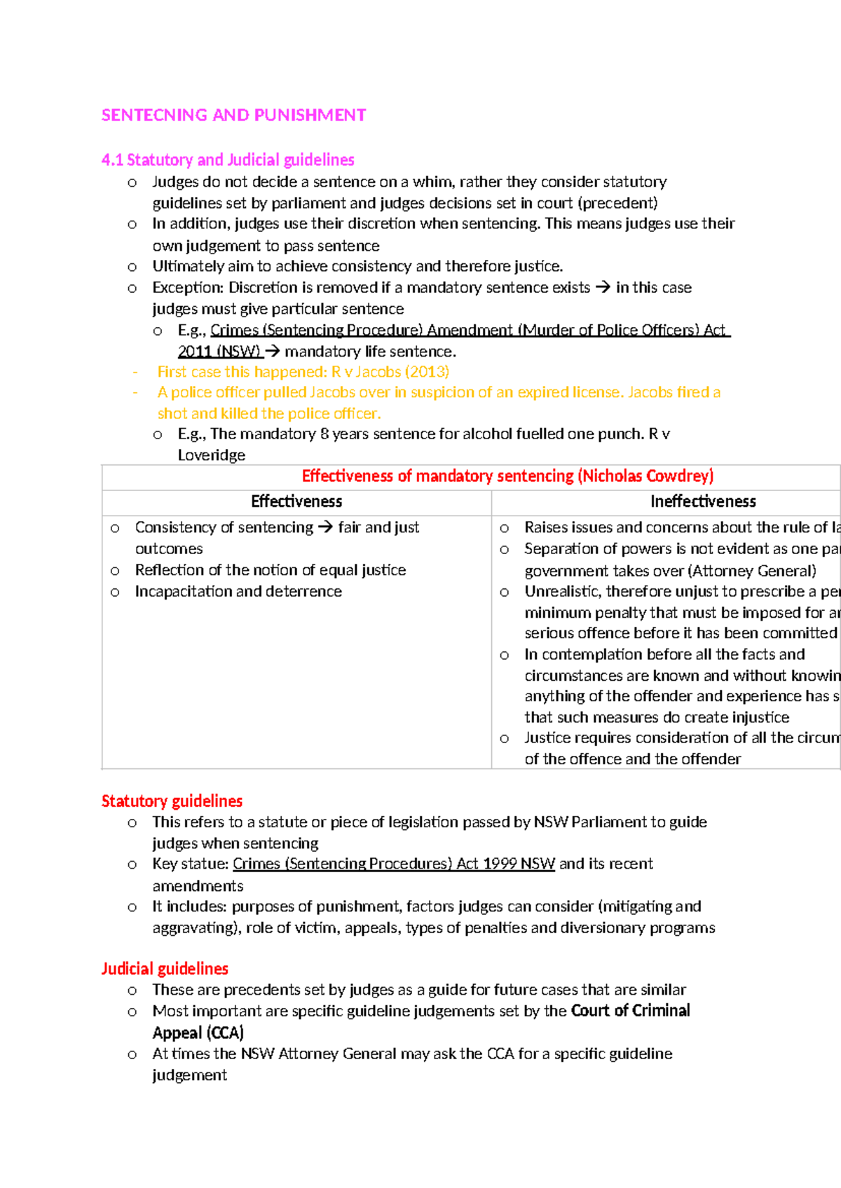 Sentencing and Punishment: Statutory Guidelines and Judicial Discretion ...