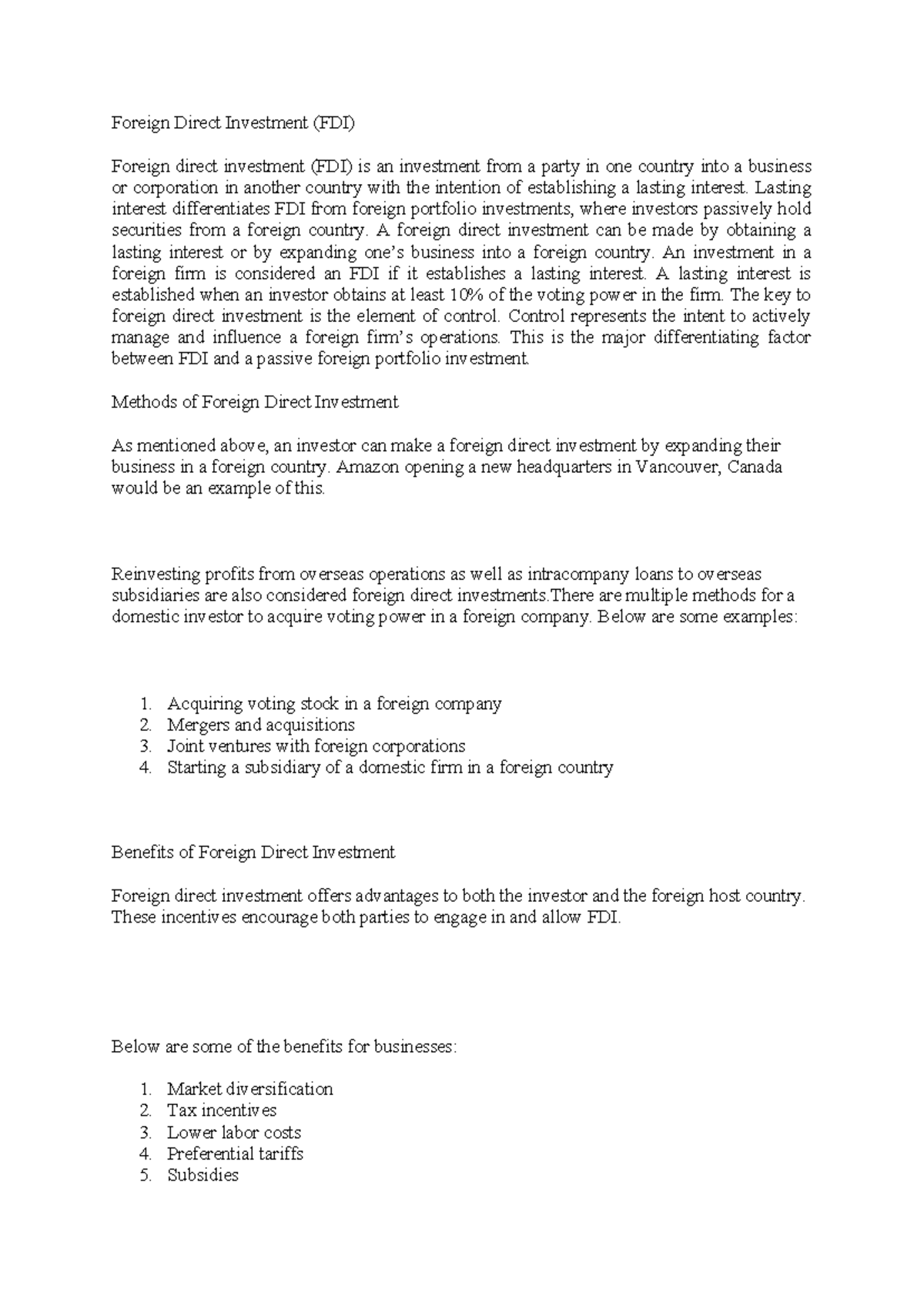 F6B22B51: Understanding Foreign Direct Investment (FDI) Methods and ...