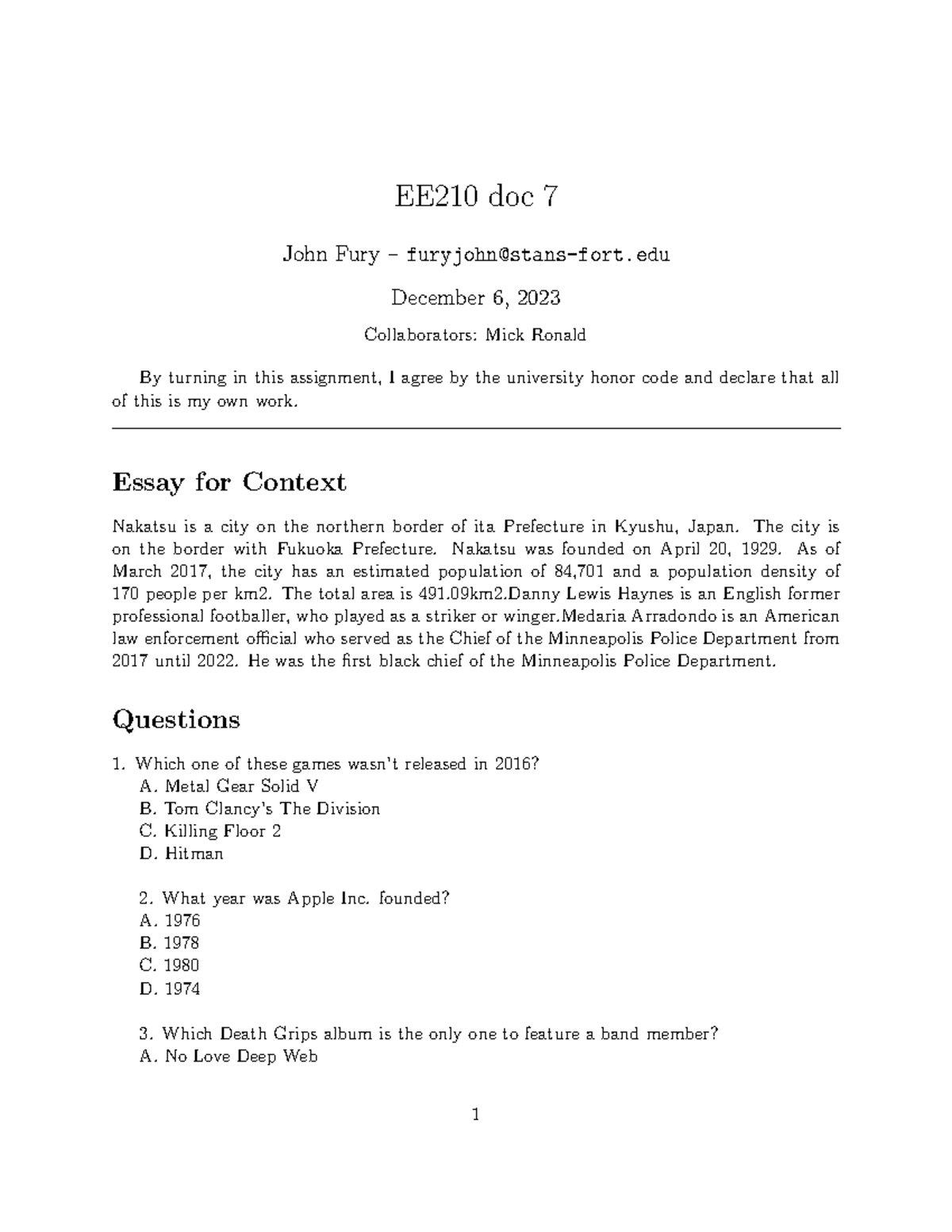 EE210 Doc 7 - Advanced Electromagnetic Theory & Applications Essay ...