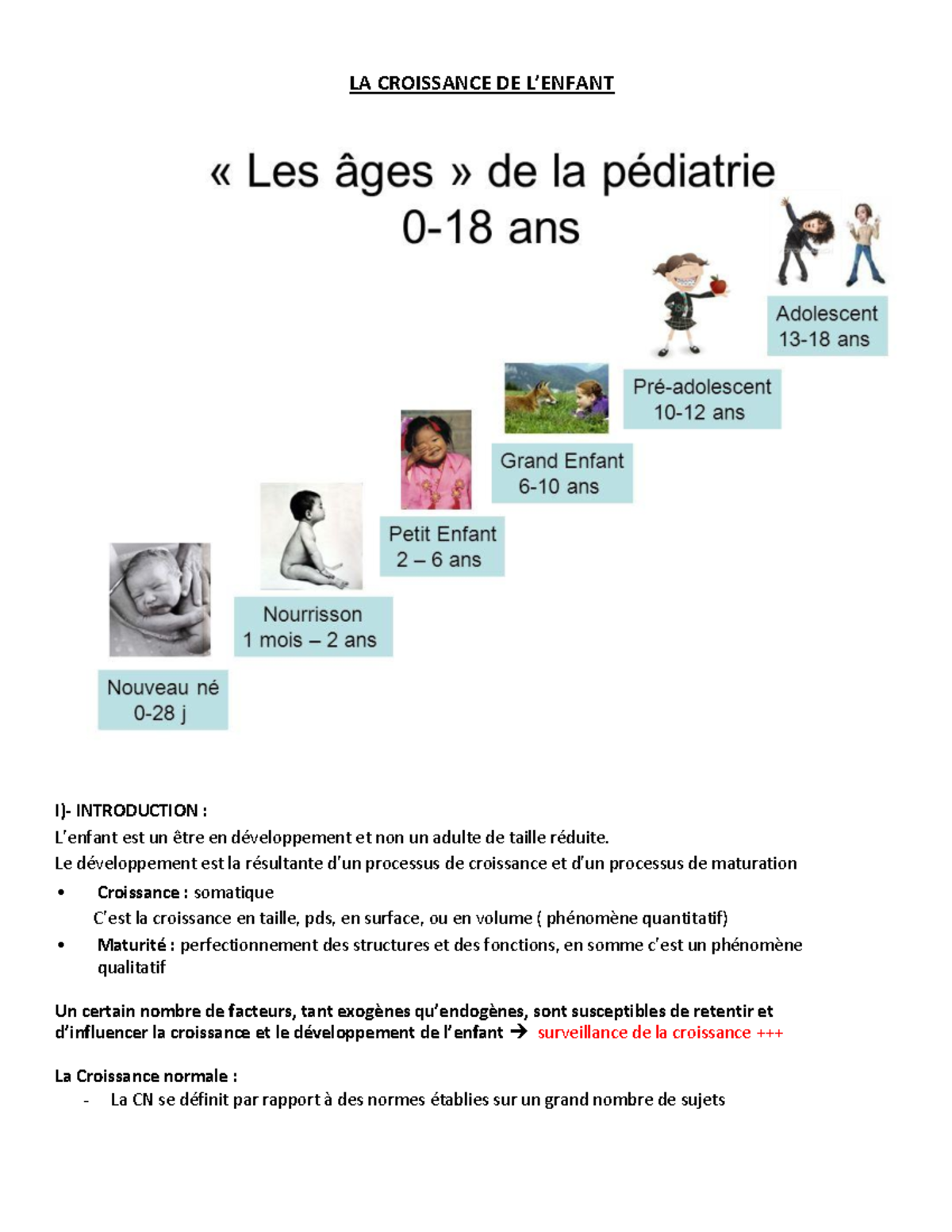 2 Croissance et puberté normale et pathologique - LA CROISSANCE DE L ...