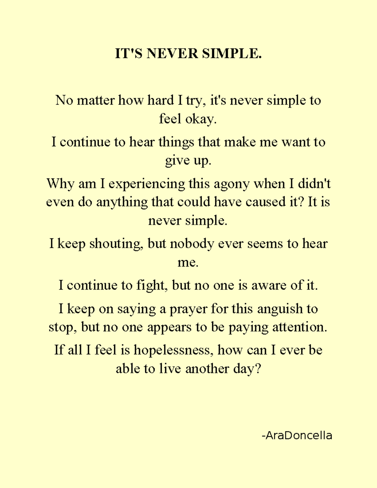 IT'S Never EASY - A poem dedicated to inspire - IT'S NEVER SIMPLE. No ...