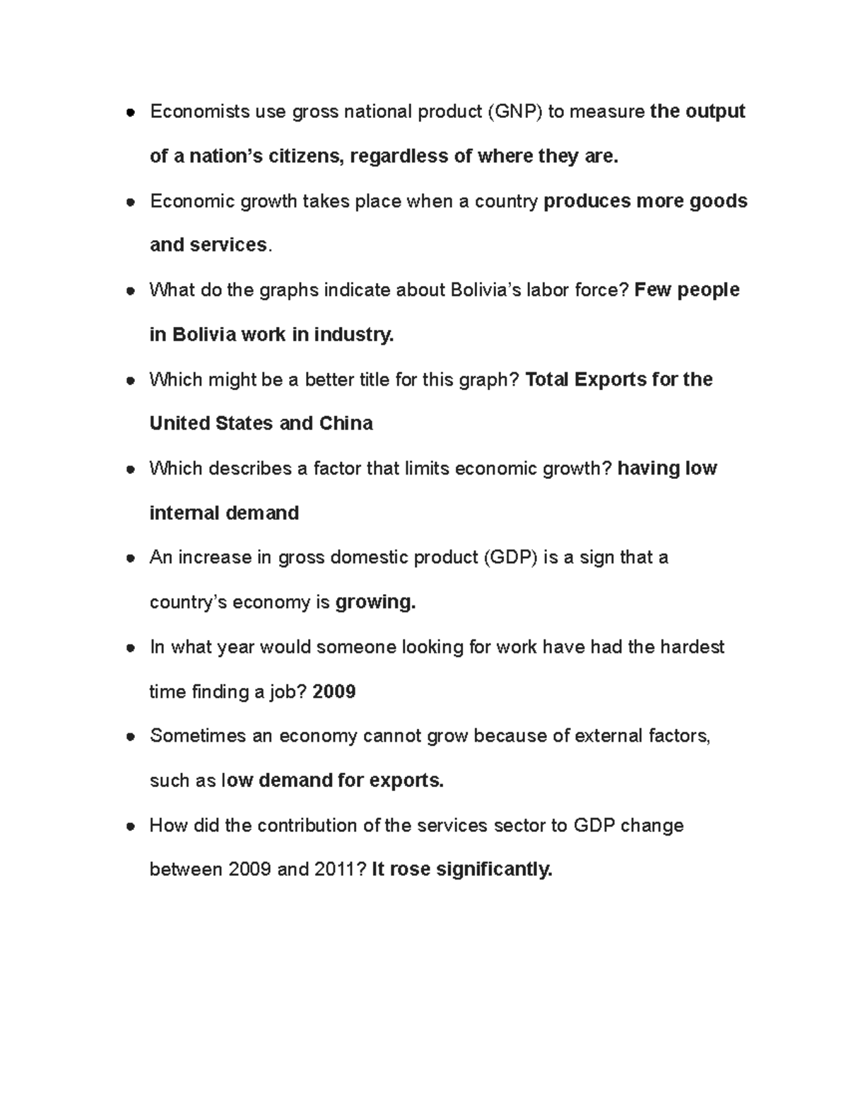 Economic Growth Quiz - Here are some notes that you can use ...