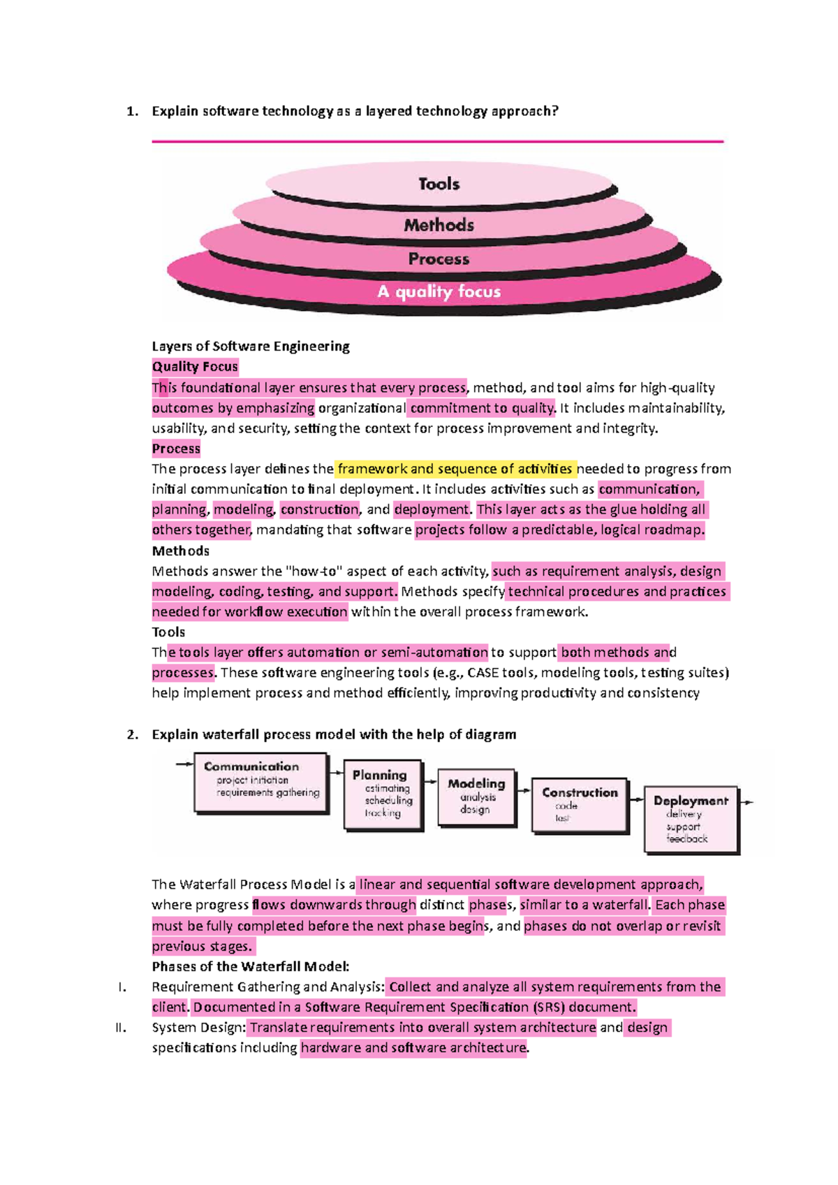 Software Engineering Models: Waterfall, Incremental, and RAD Overview - Studocu