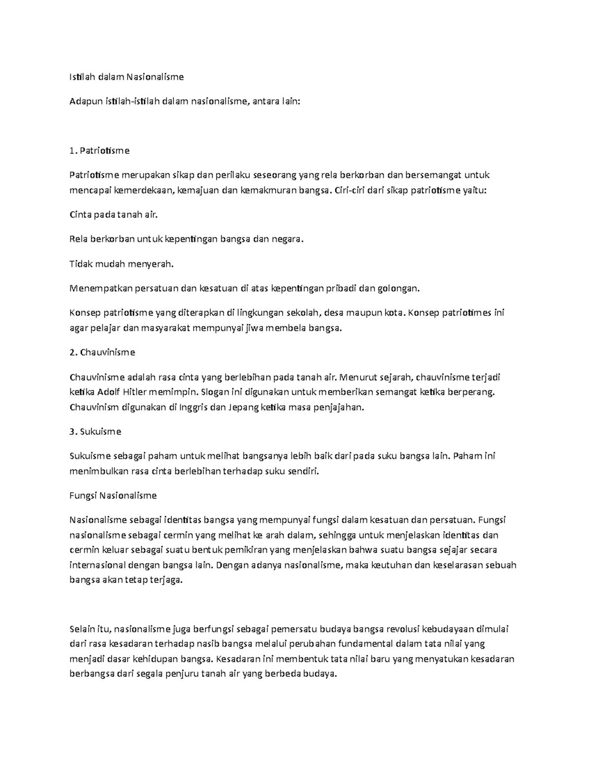 Istilah Kunci dalam Nasionalisme: Patriotisme, Chauvinisme, dan ...