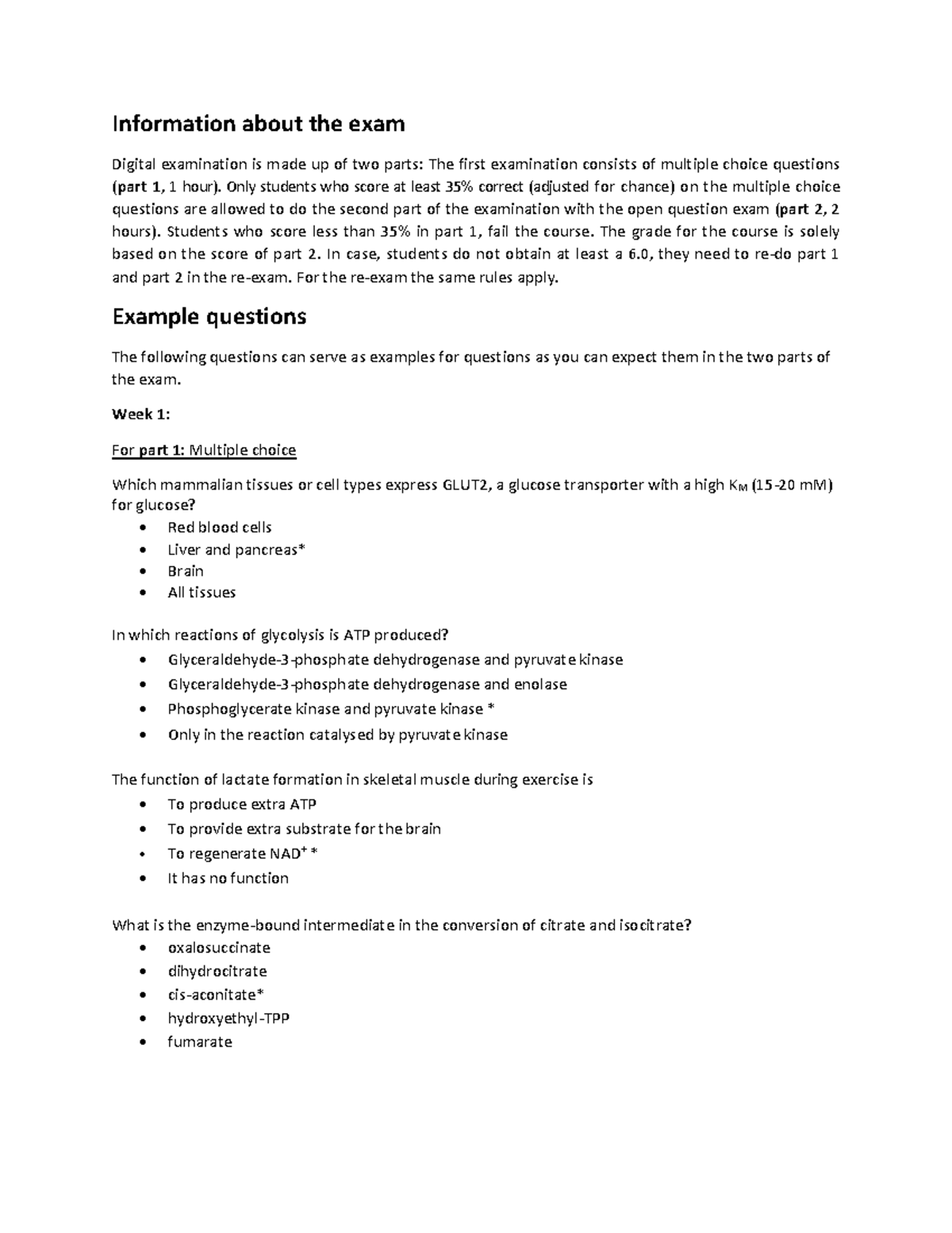Example exam questions with answers (week 1) - Information about the ...