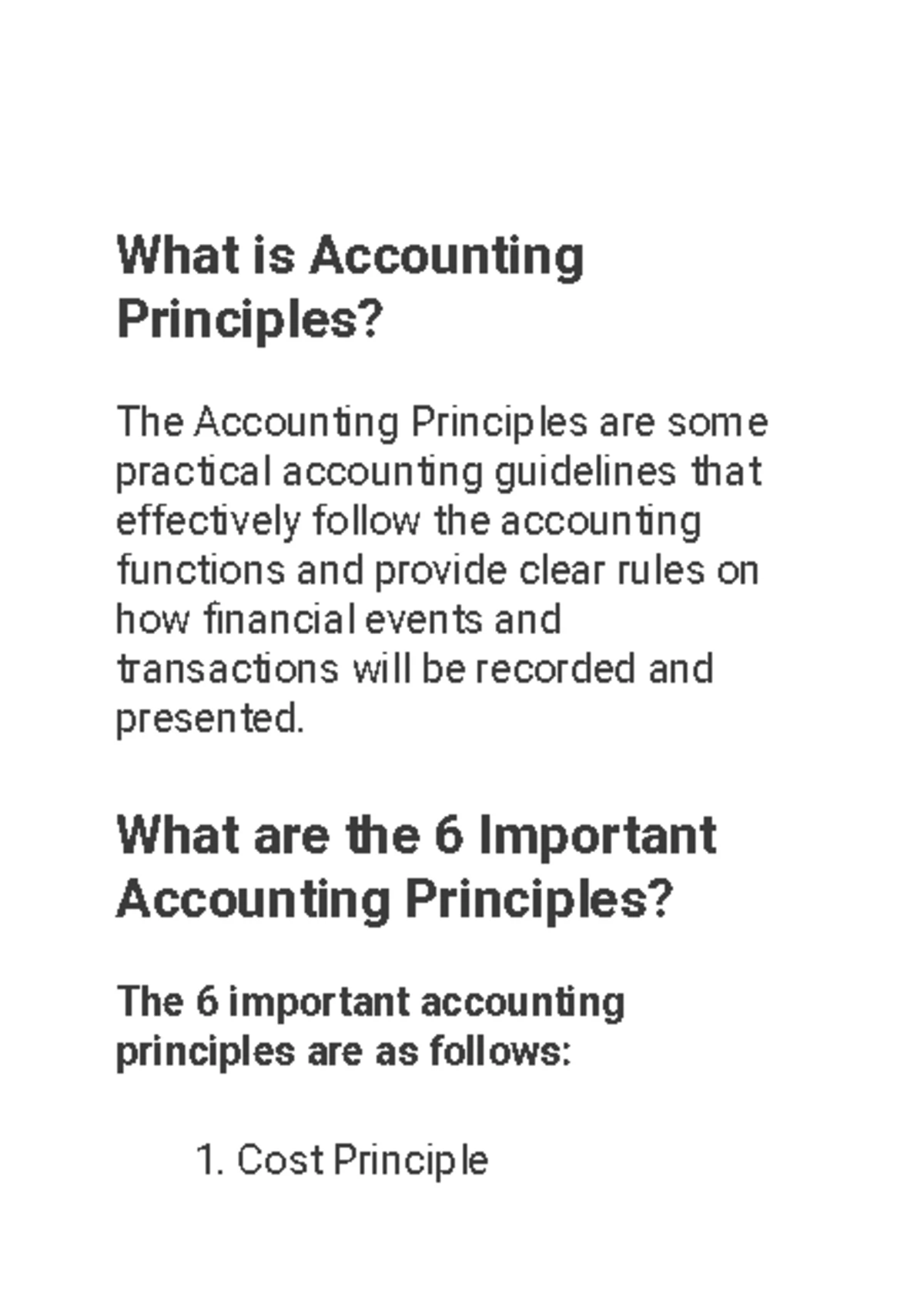 GAAP Guide Sheet 508: Understanding Accounting Principles and ...