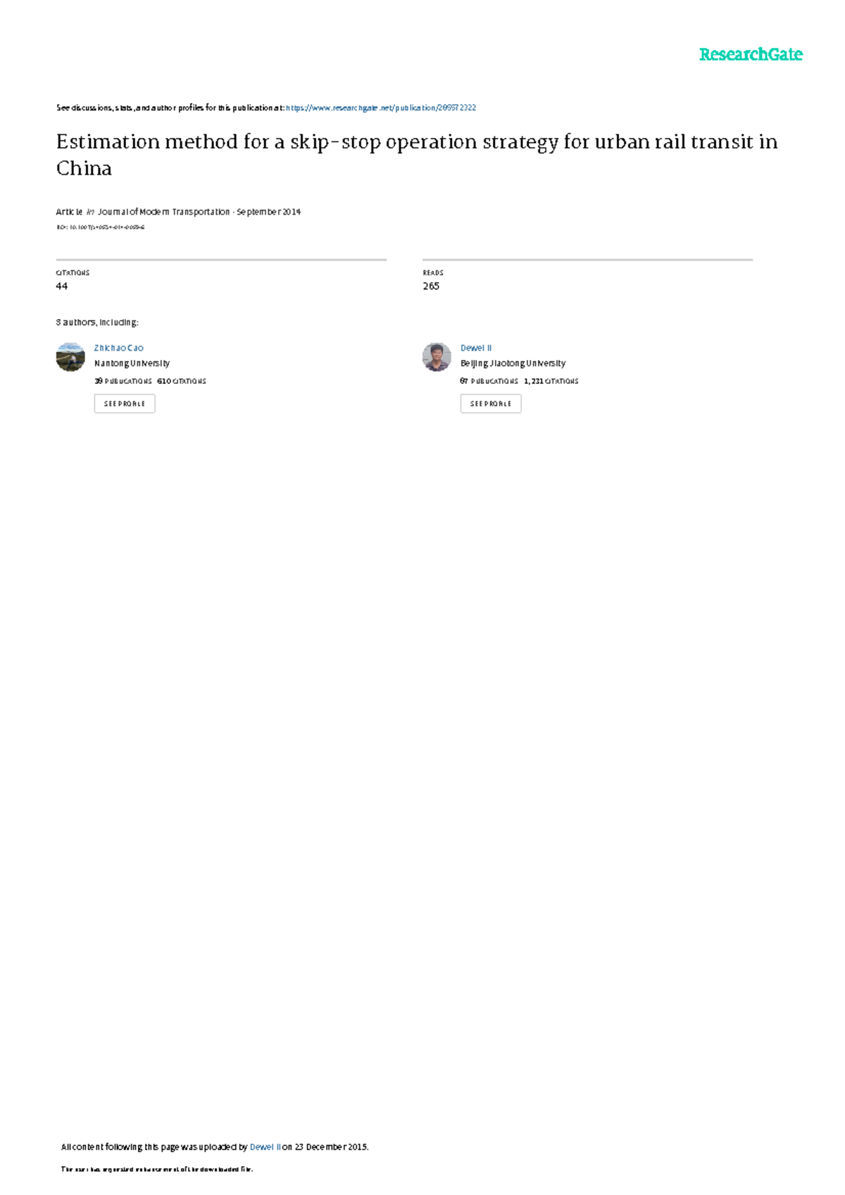 Estimation method for a skip-stop operation strate - See discussions ...