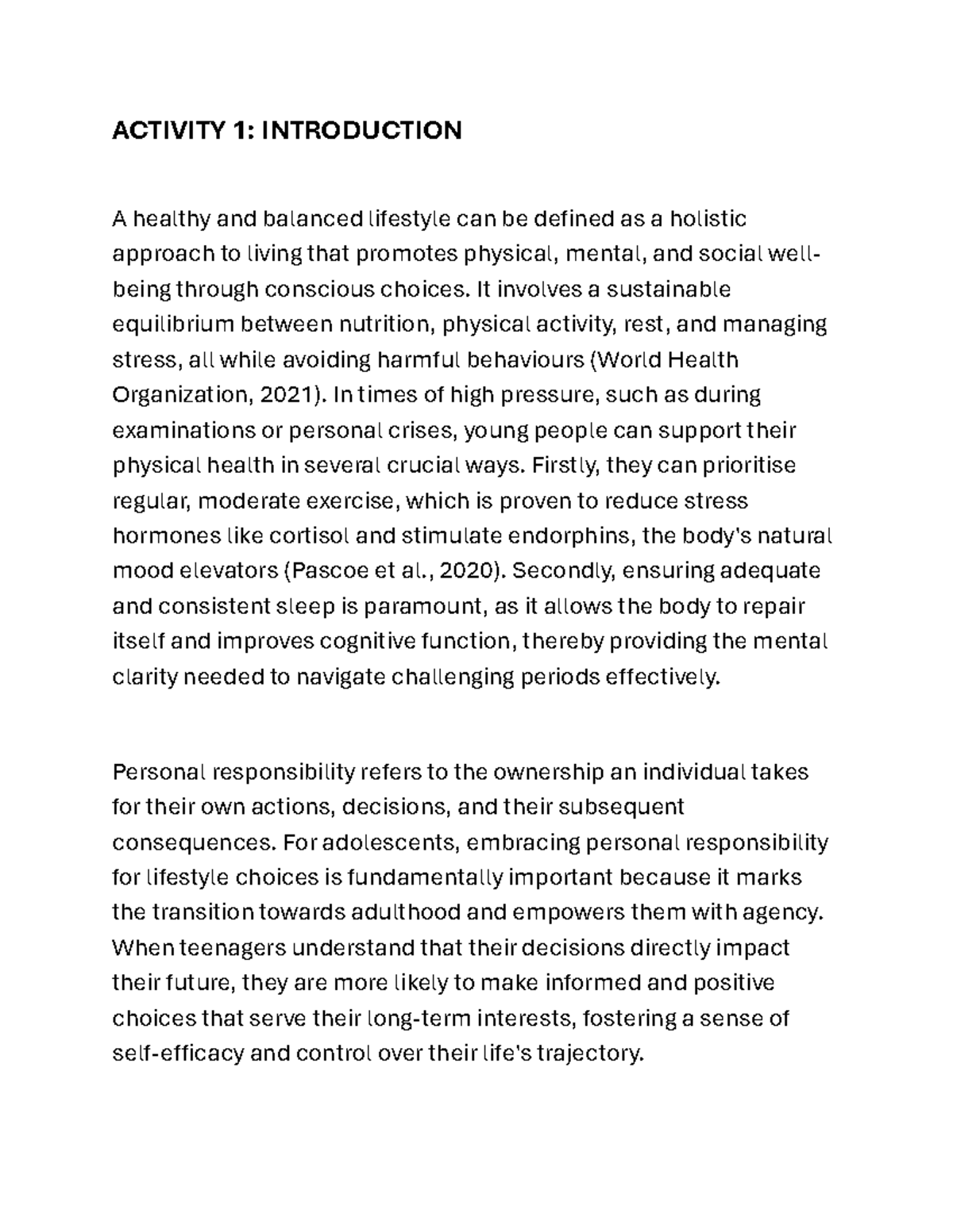 LO TASK: Understanding Teenage Behaviors and Lifestyle Risks - Studocu