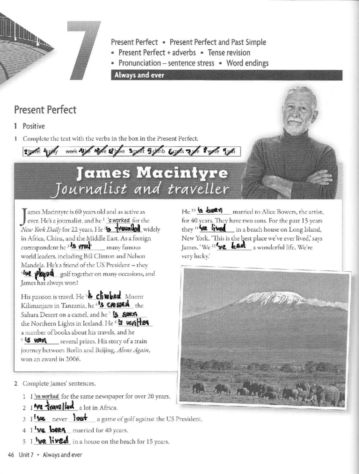 Headway Intermediate WB Homework 1: Present Perfect & Past Simple Tense ...