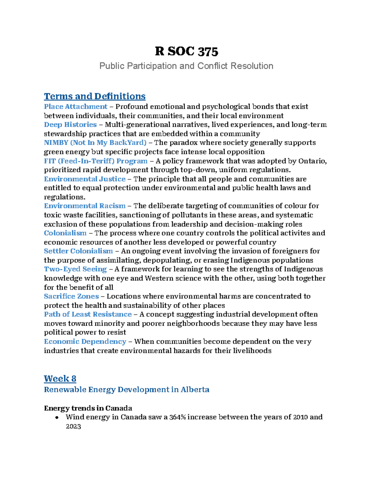 R SOC 375 - Public Participation & Environmental Justice Insights - Studocu