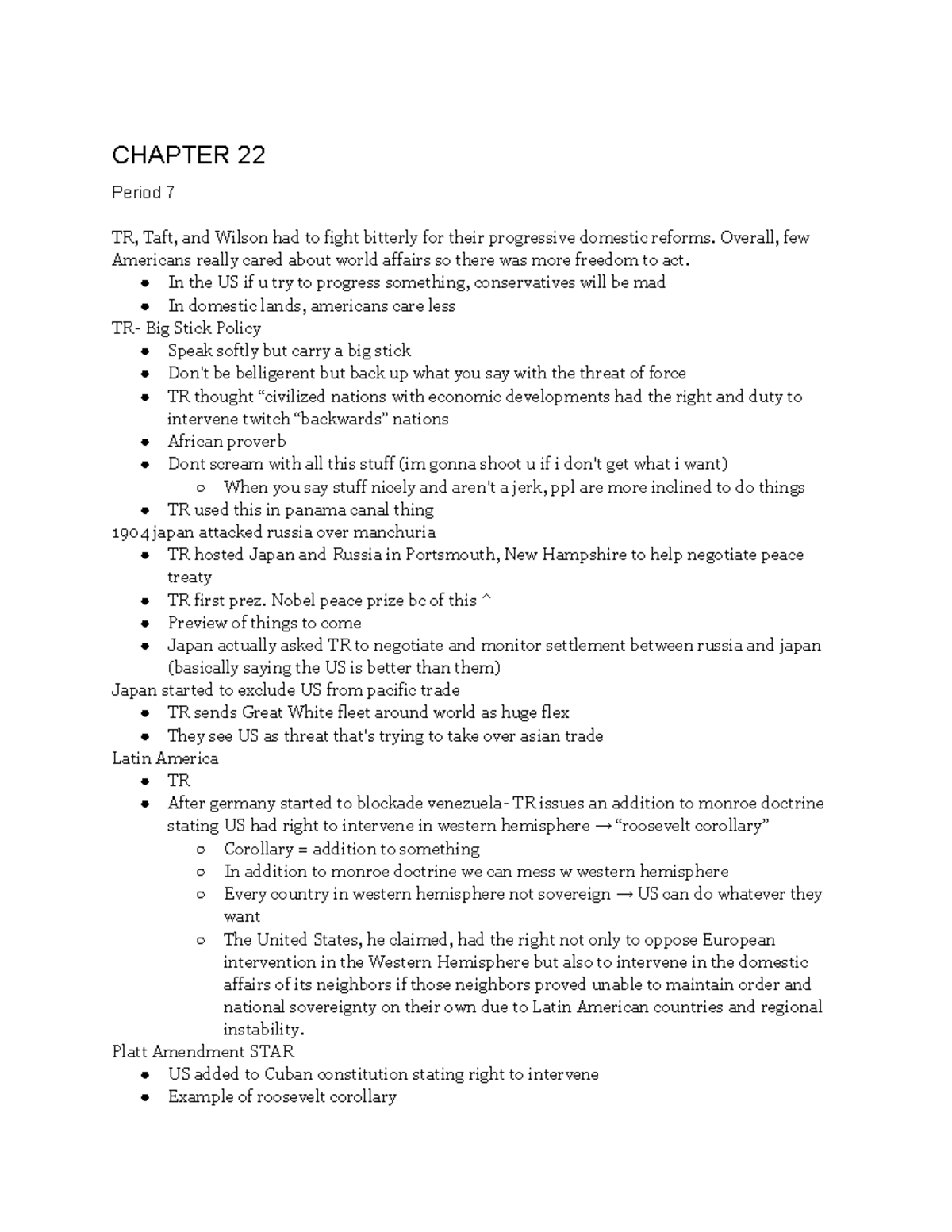 22-23-1 - Chapter 22-23 History Notes on US Progressive Era & Roaring ...