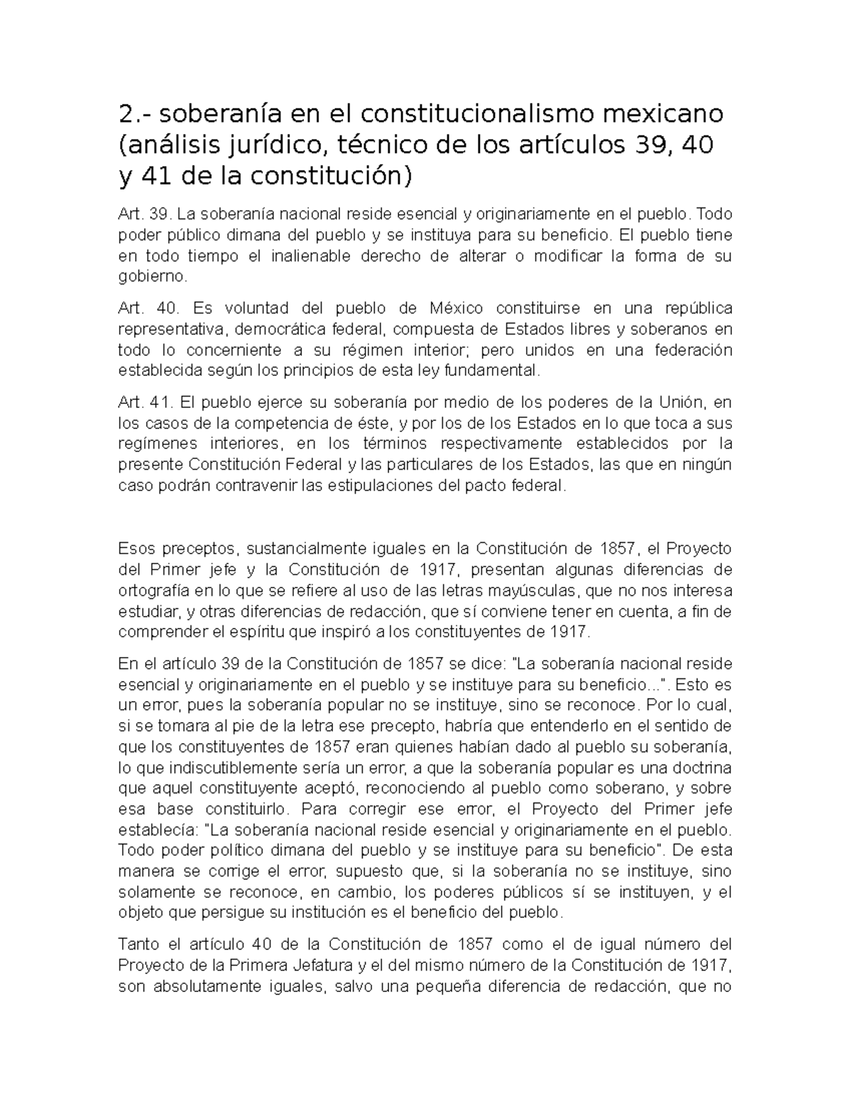 Soberanía en el Constitucionalismo Mexicano: Análisis de Artículos 39 ...
