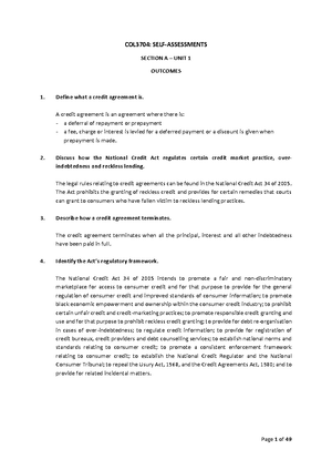 [Solved] What are the requirements of a stokvel - consumer law (COL3704 ...