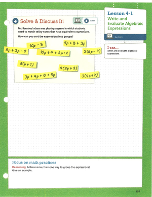 Topic 4 - Practice Material - PRACTICE TUTORIAL Name: 4-1 Additional ...