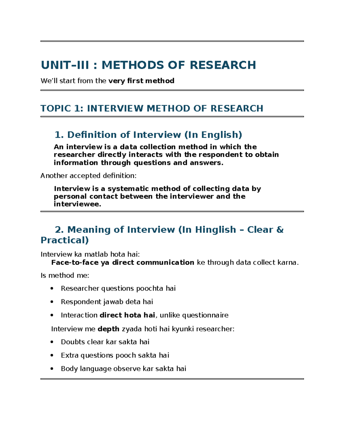 Research Methodology: Interview, Questionnaire & Survey Techniques ...