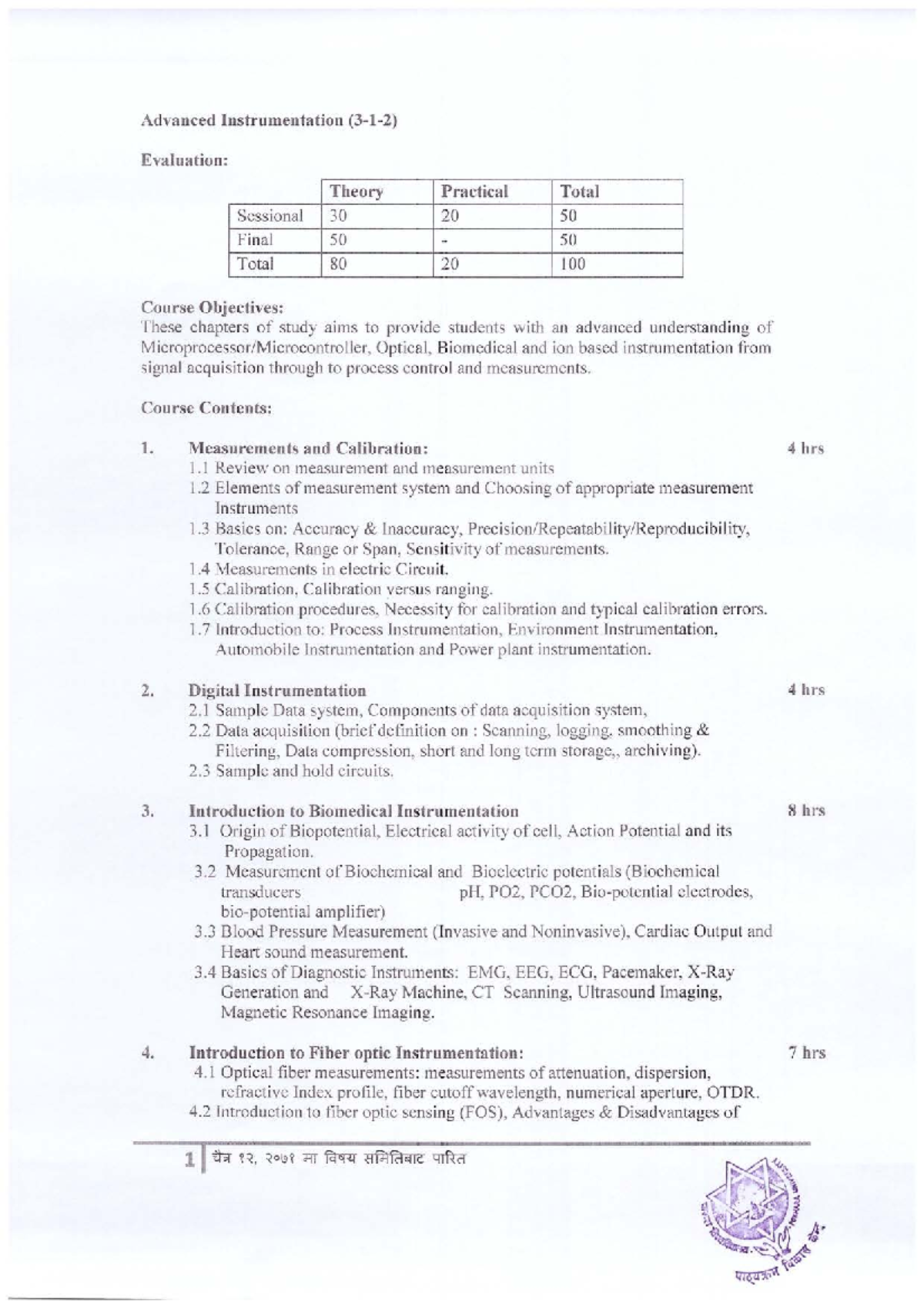 Advanced Instrumentation Evaluation (EE 701): Final Exam Notes - Studocu