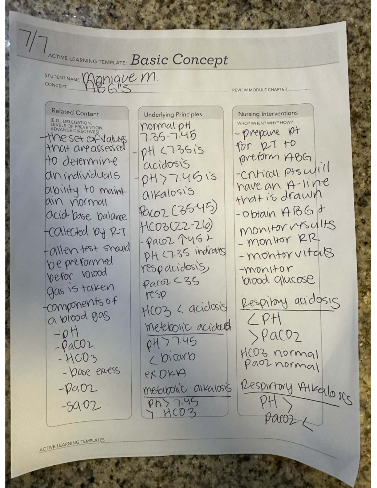 Active learning template: Basic concepts for nursing interventions (445 ...