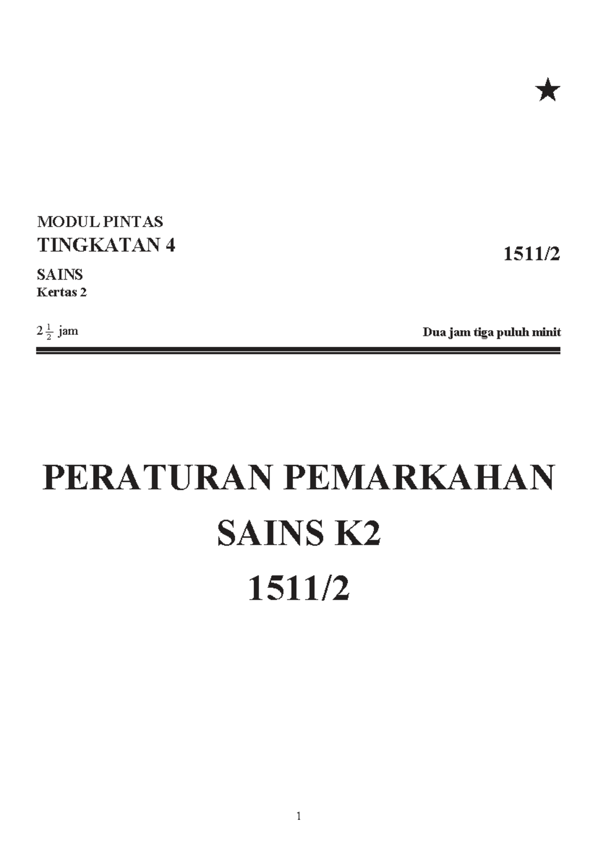 Skema Modul PINTAS T4 (1511/2) - Kertas 2 Sains 2023 - Studocu