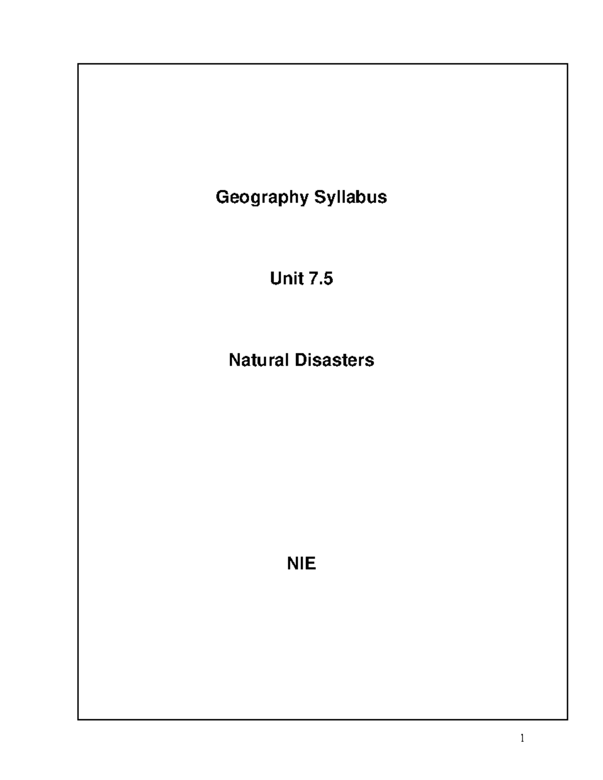 Geography Syllabus: Unit 7.5 Natural Disasters Impacting Sri Lanka ...