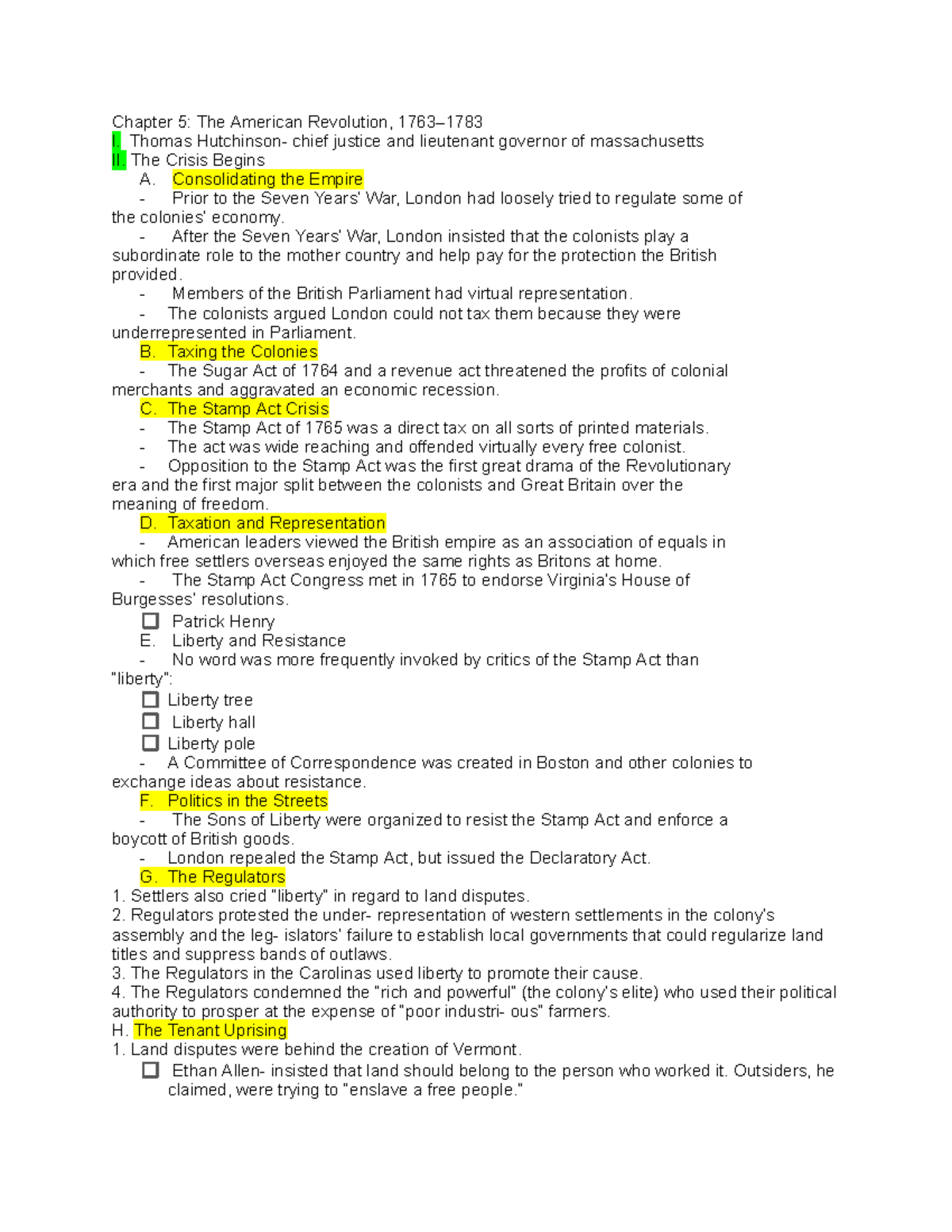 Chapter 5: The American Revolution (1763–1783) - Key Events & Figures ...