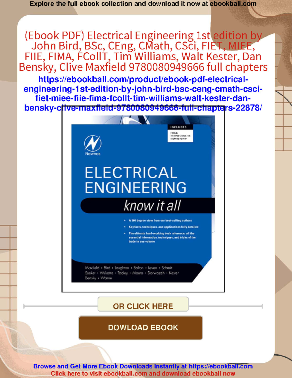 Electrical Engineering 1st Edition (Ebook PDF) by John Bird and Others - Studocu