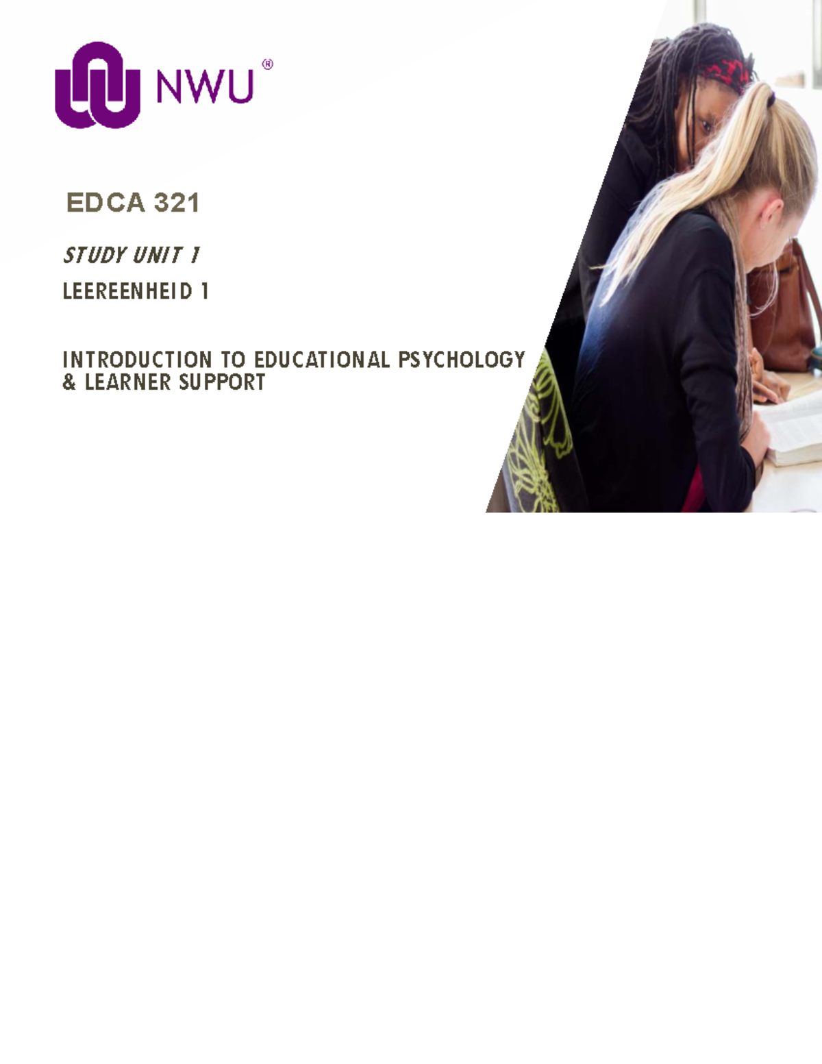 EDCA 321 Study Unit 1: Introduction to Educational Psychology Notes ...