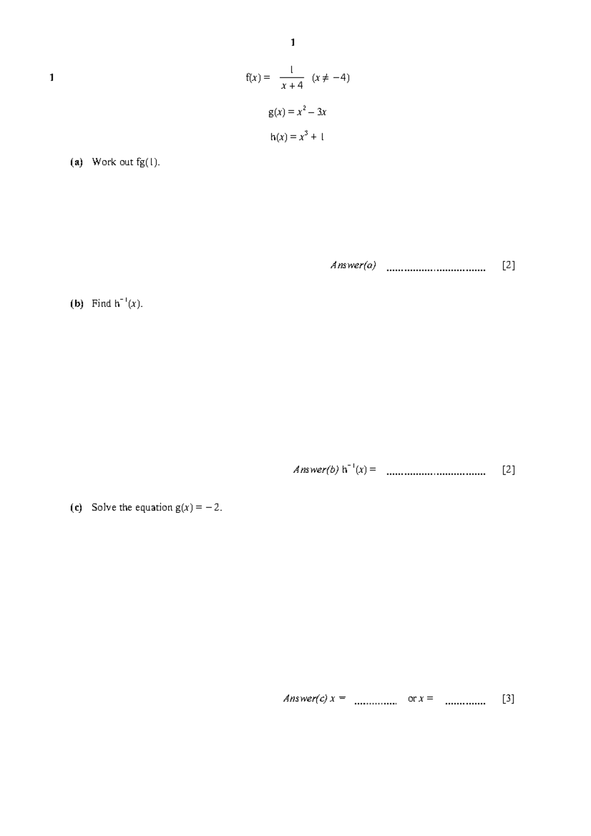 Functions Only - IGCSE Mathematics Study Guide - Studocu