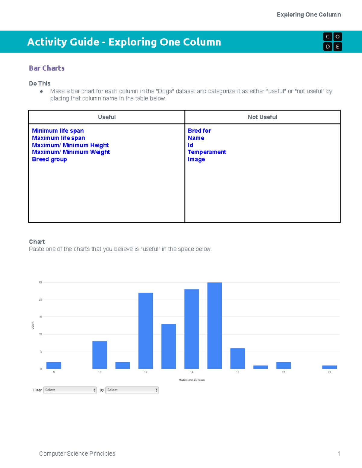 CSP U5L02 Activity Guide - Exploring One Column - Exploring One Column Activity Guide ...