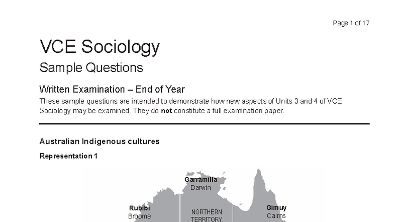 VCE Sociology Sample Exam Questions: Units 3 & 4 Insights - Studocu