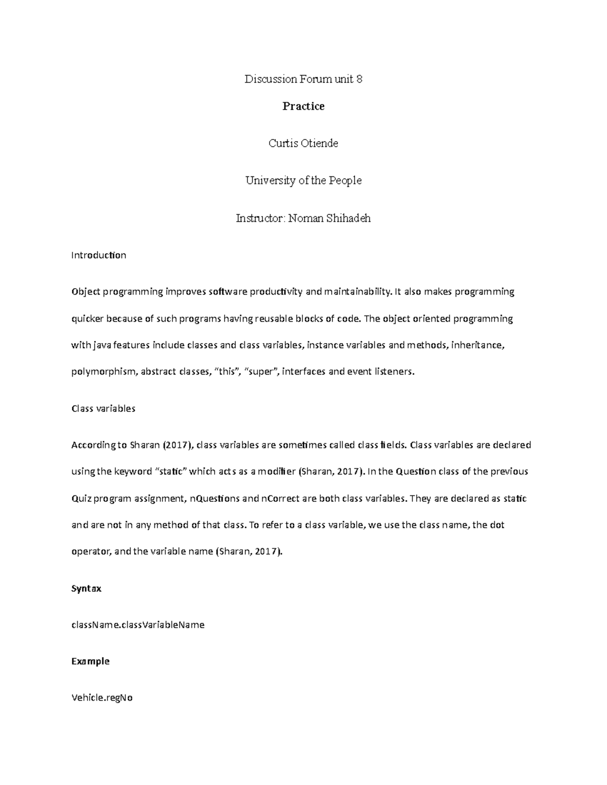 CS 1102 programming 1 Discussion forum assignment unit 8 - Discussion Forum unit 8 Practice ...