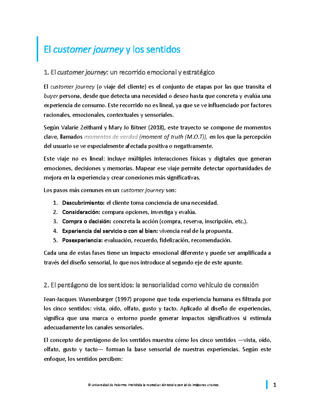 APU 123: El Customer Journey y la Sensibilidad Sensorial - Studocu